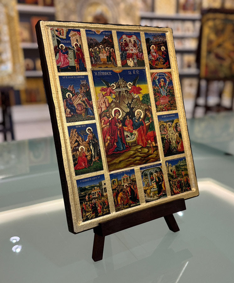 Nativity of Christ Icon – Mount Athos Religious Art – Christianity Art ...