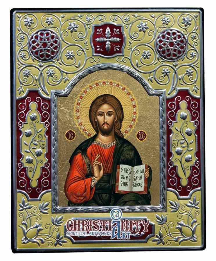 Jesus Christ from Kazan - Metallic icon on wood locally gold plated ...