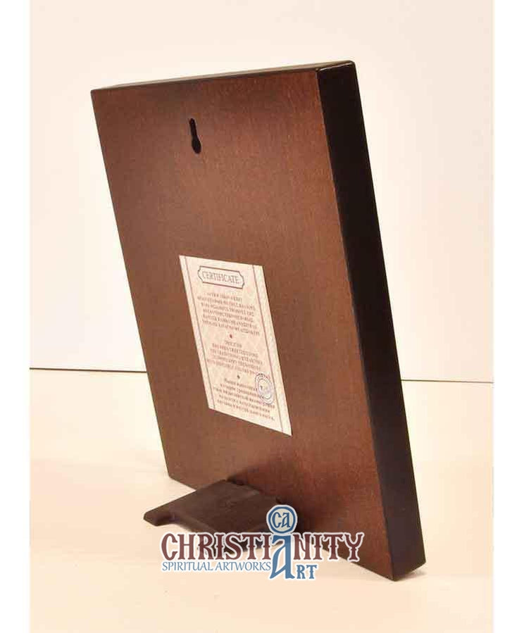 Saint Claudia - Wooden icon in canvas with gold background on carved w ...