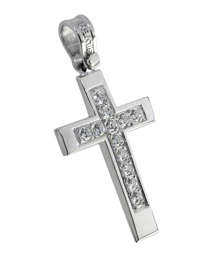 Silver 925 Cross Rhodium Coated with Cubic Zirconia – Christianity Art ...
