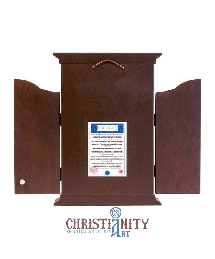 The Holy Trinity - Silver triptych icon on wood, locally gold plated ...